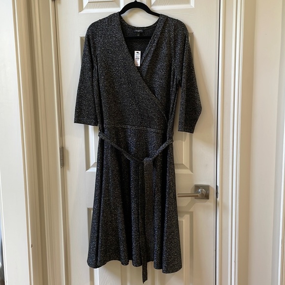 Talbots | Dresses | Nwt Talbots Holiday Sparkle Faux Wrap Dress | Poshmark